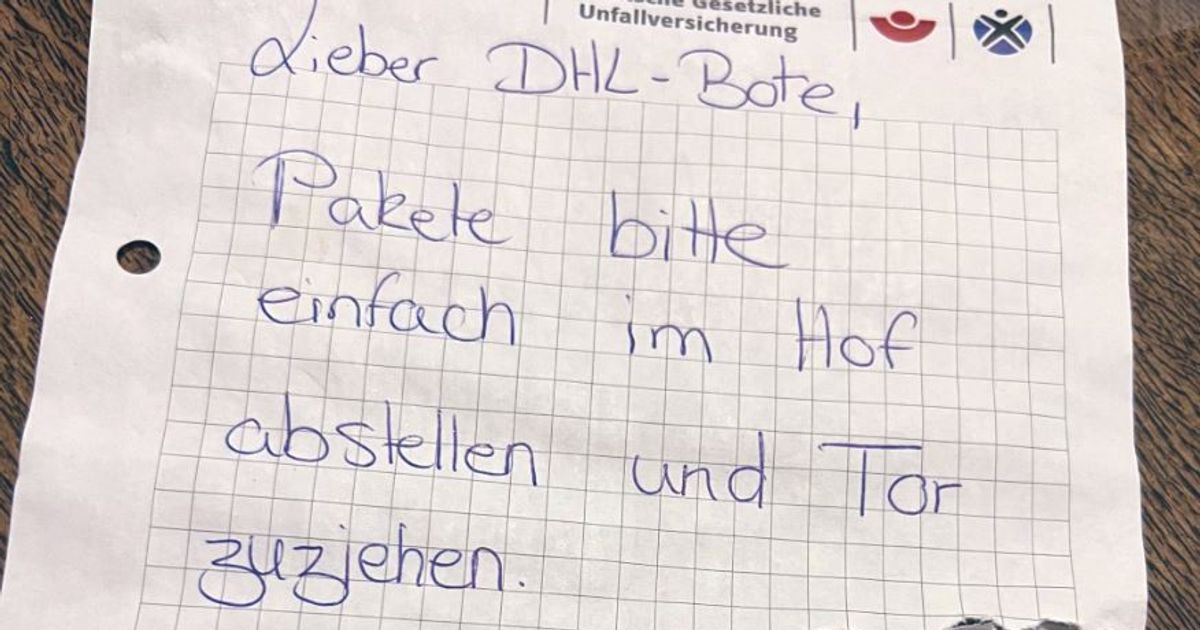 DHL-Kundin schreibt Zettel für den Boten – die Reaktion überrascht ...